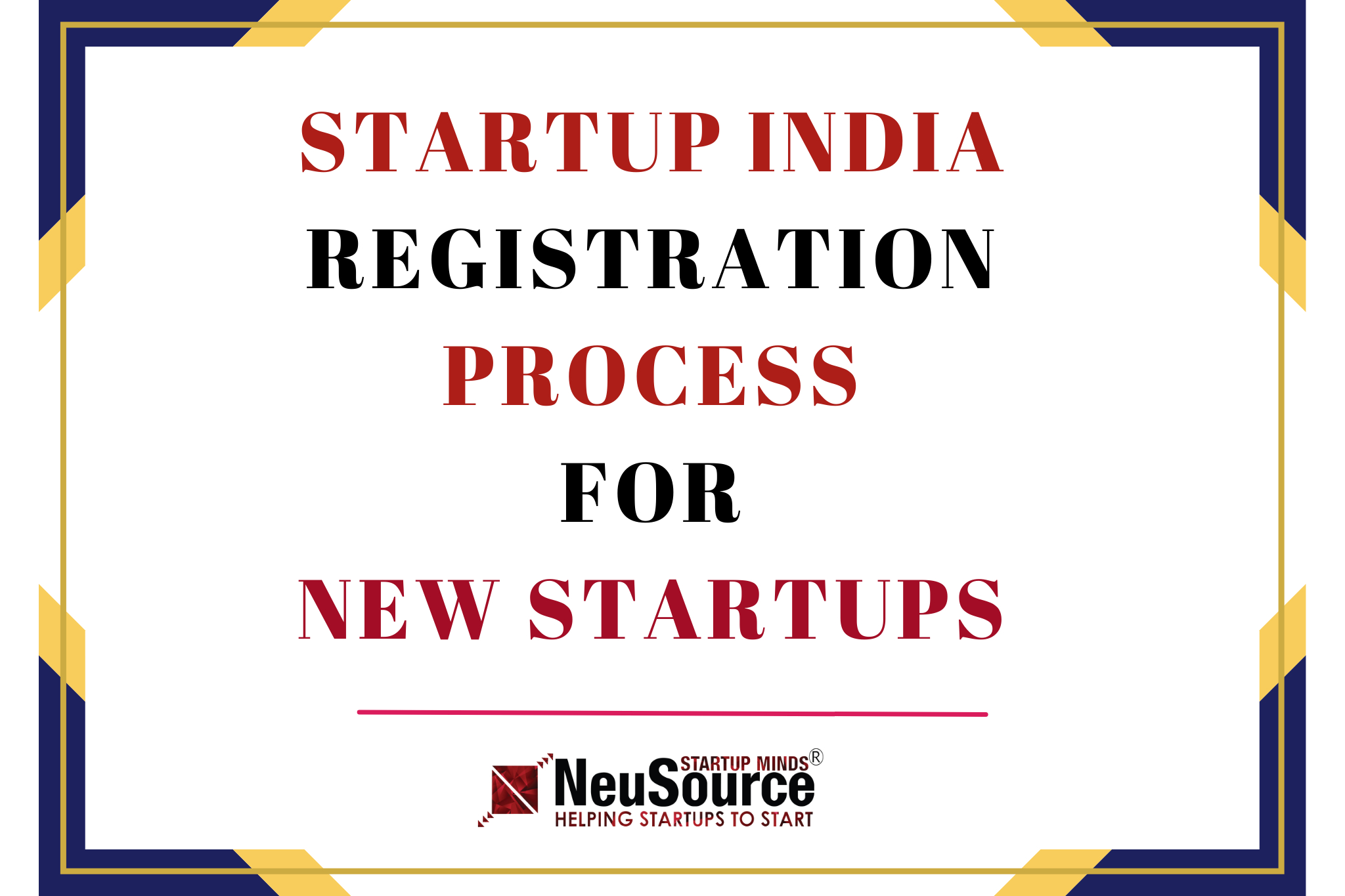Startup India Registration process for new startups